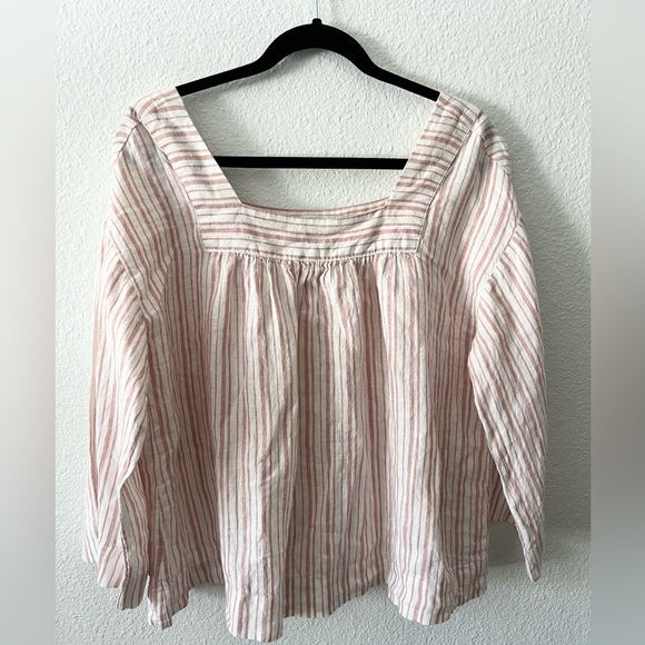 Rachel Zoe | Tops | Rachel Zoe Linen Striped Square Neck Blouse | Poshmark